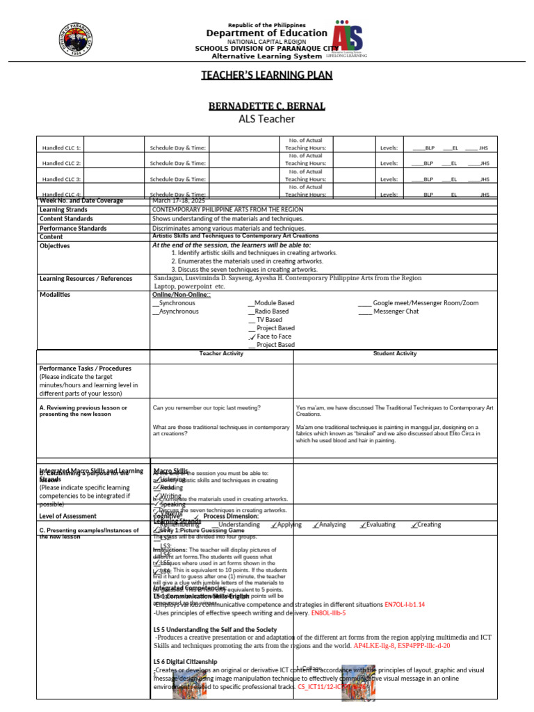 483910107-LESSON-PLAN-final | PDF | Learning | Educational Technology