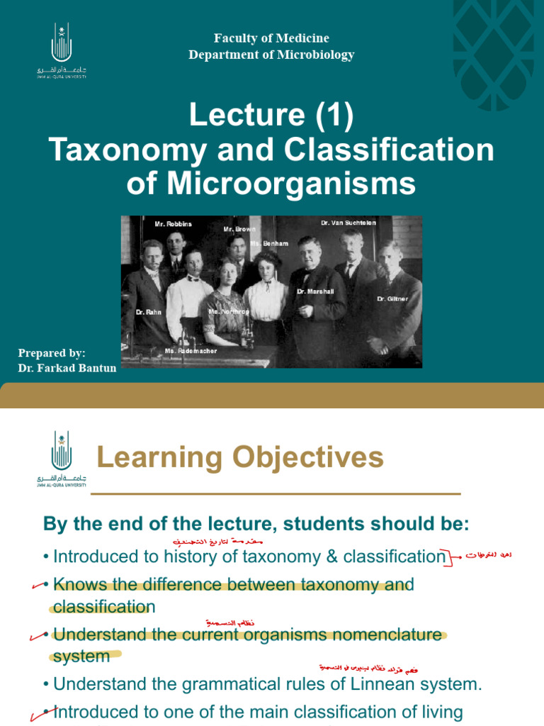 Lecture-1 Taxonomy and Classification System - FARKAD | PDF | Taxonomy ...