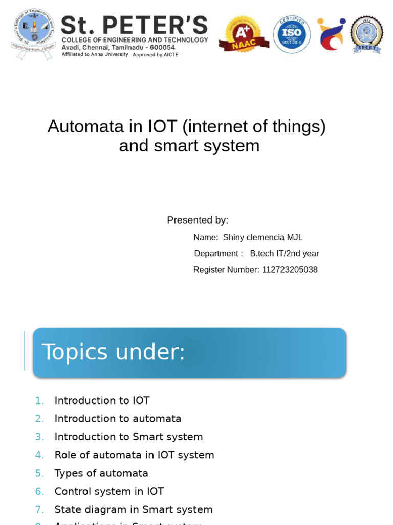 Automata in IoT-1 | PDF