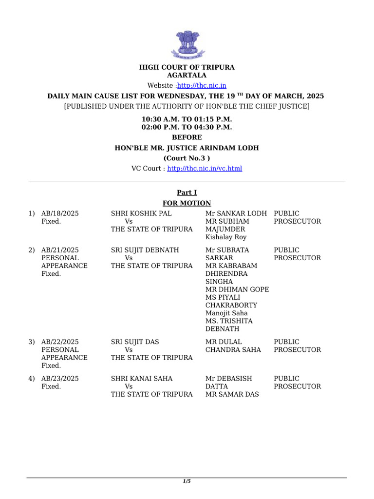 Display - Causelist - 2025-03-18T180748.219 | PDF