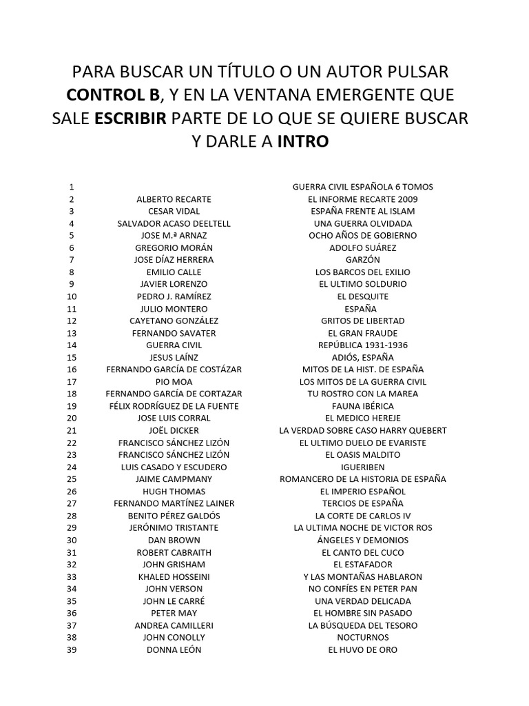 Libro1 Prestamo Numeracion Biblioteca | PDF | España