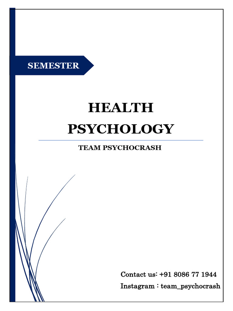 5.PsychoCrash Health Psy-1 | PDF | Health Psychology | Psychology
