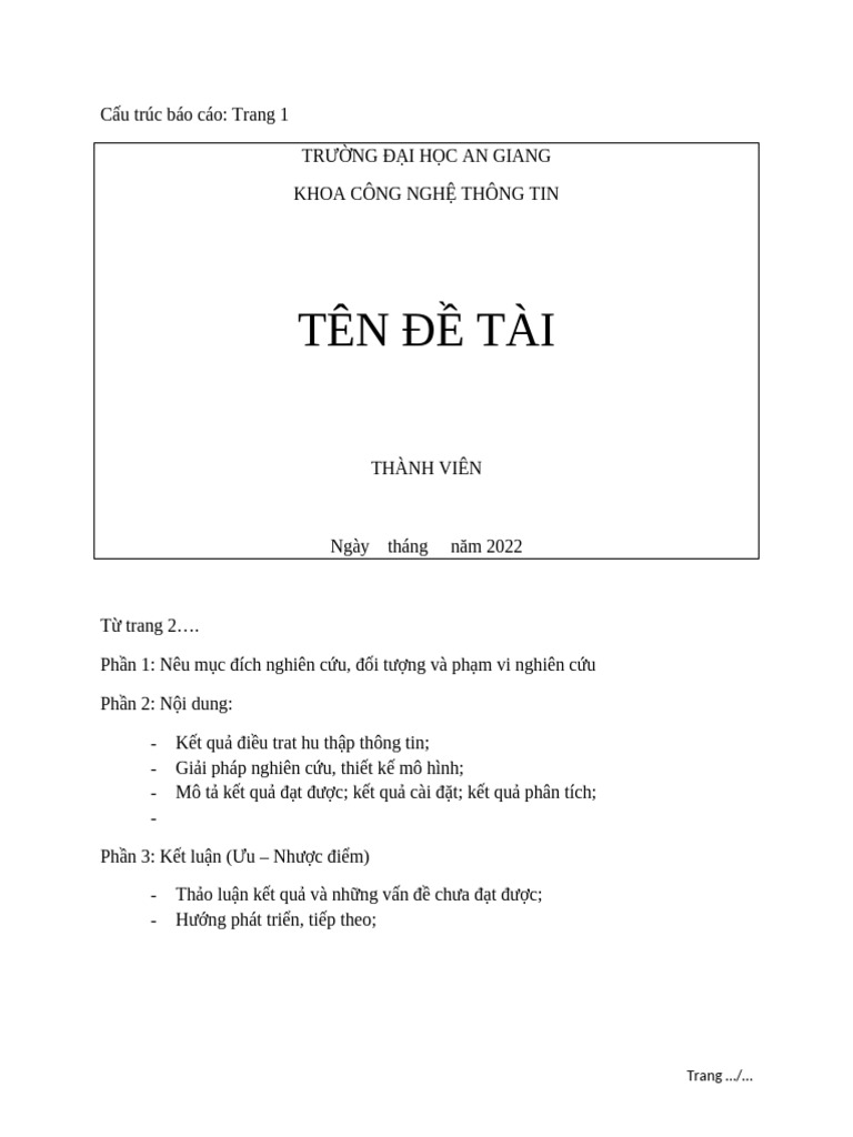 Cau Truc Bao Cao Bai Tap NT CNTT | PDF