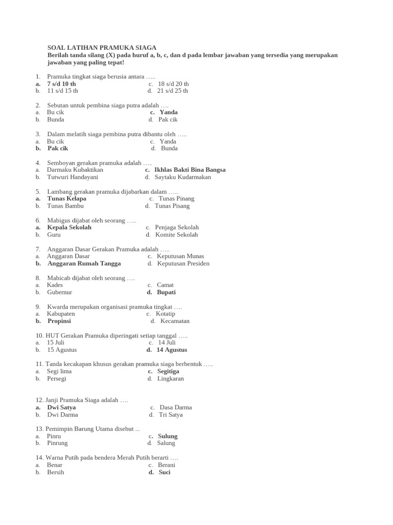 Soal Pramuka Siaga | PDF