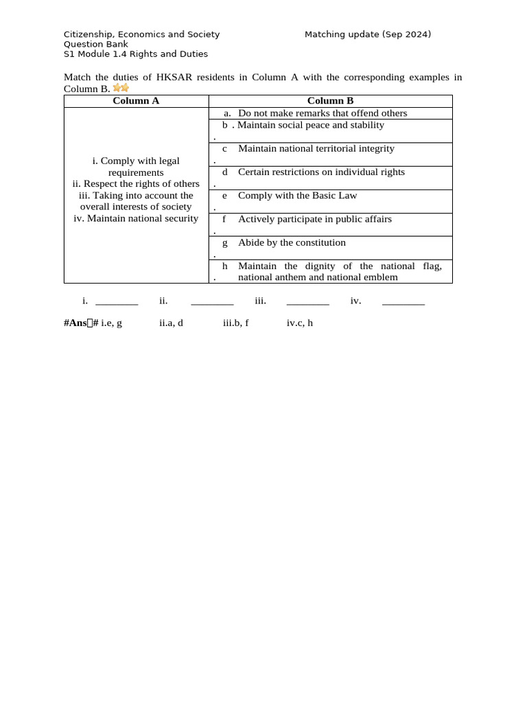 Module 1.4 Matching - New - T 202409 | PDF