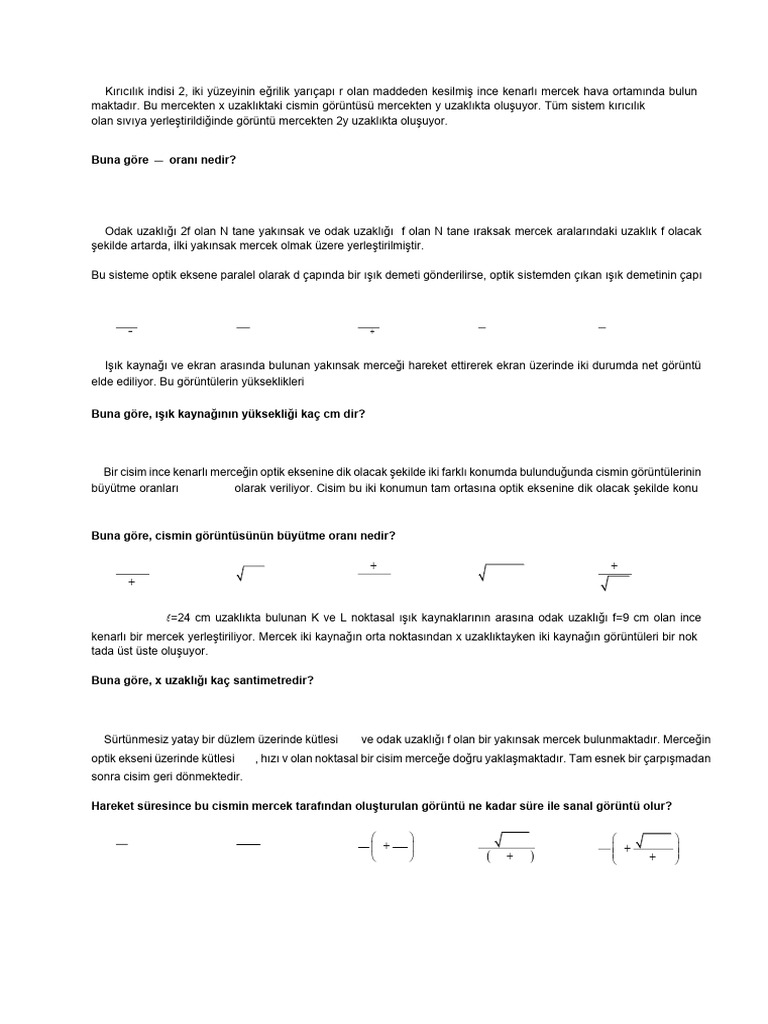 Optik 3 Mercekler | PDF