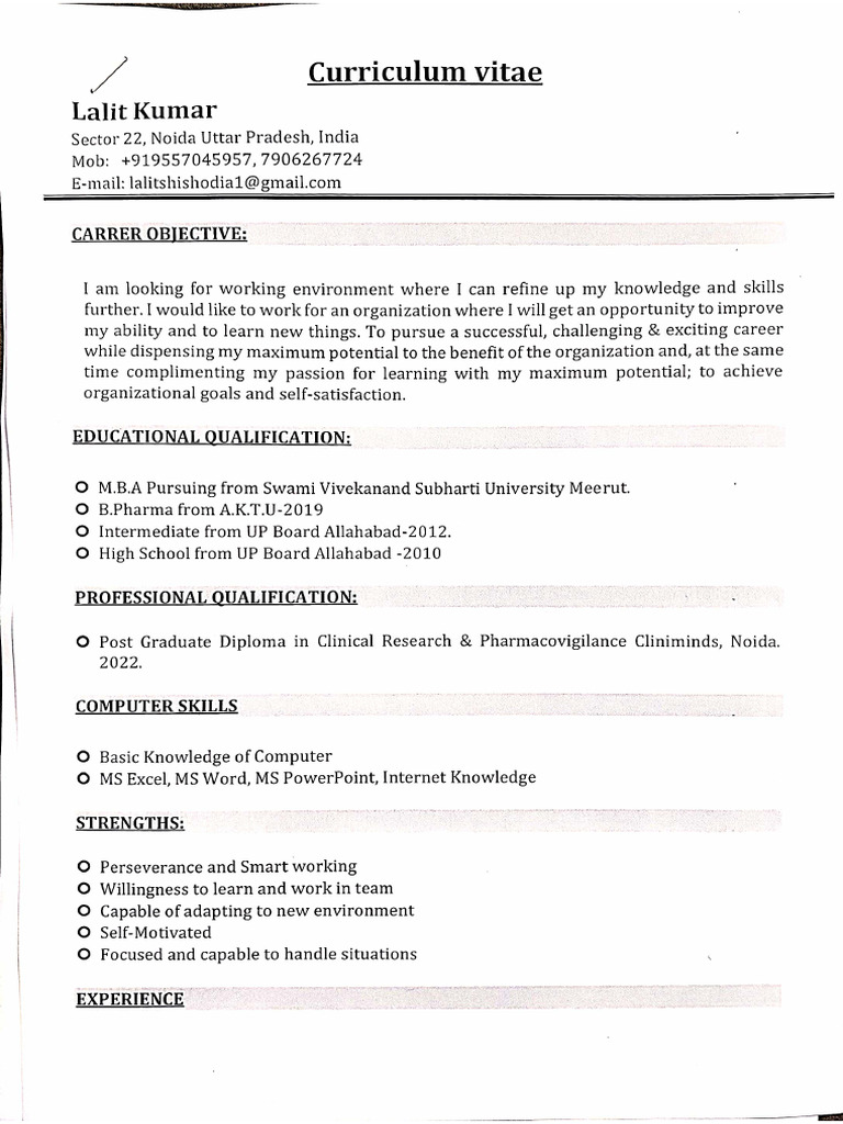 Lalit Signed CV | PDF