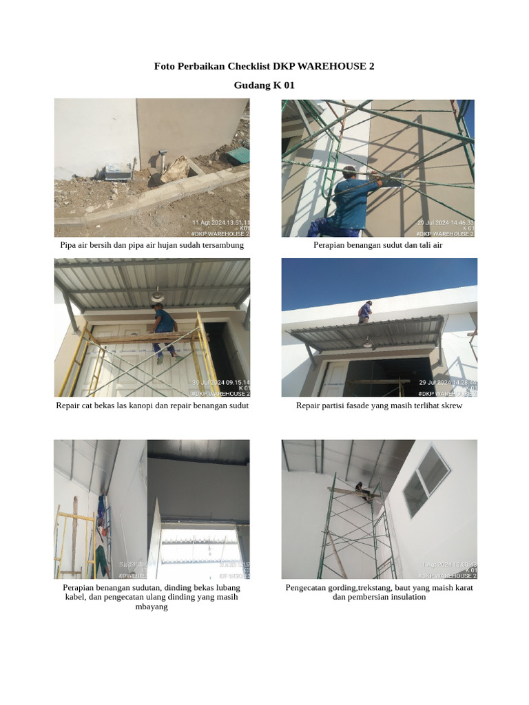 Perbaikan Checklist Gudang K 01 | PDF