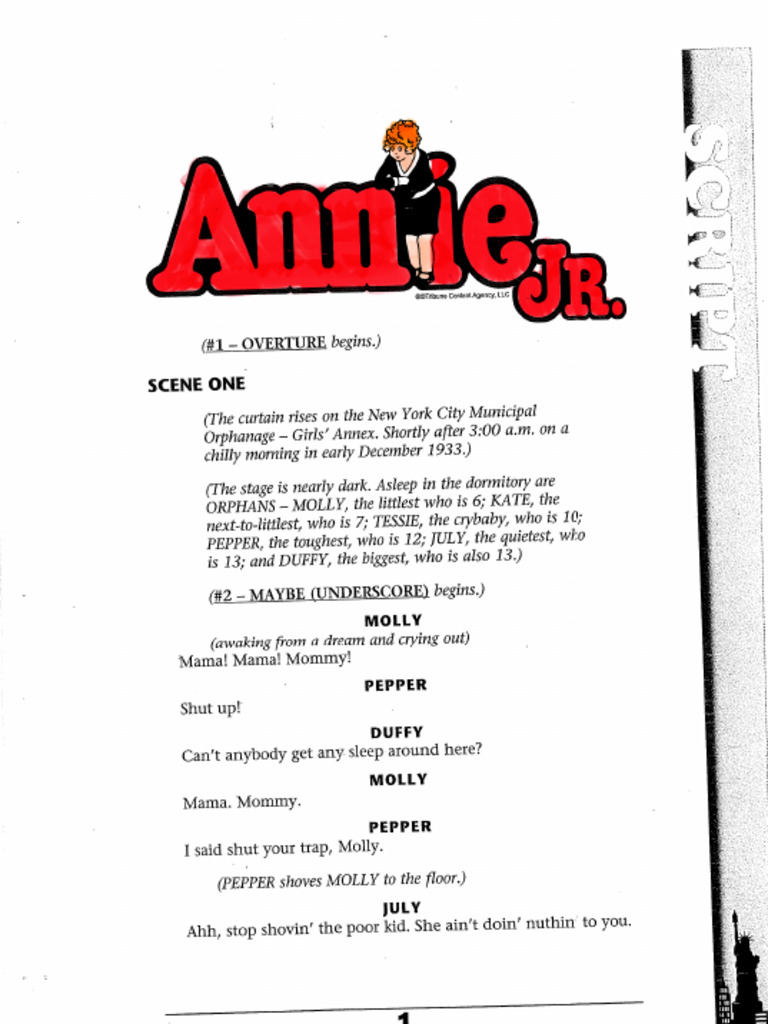 Annie JR Script | PDF
