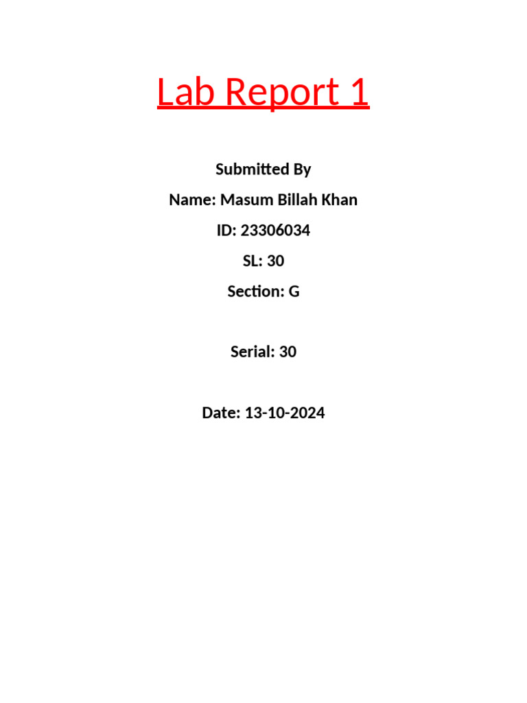 Lab Report 23306034_Lab2 | PDF