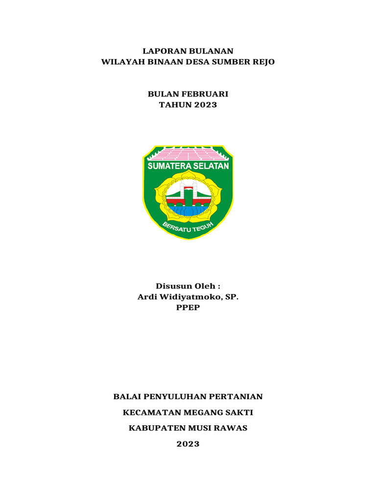 Cover Laporan Bulanan | PDF