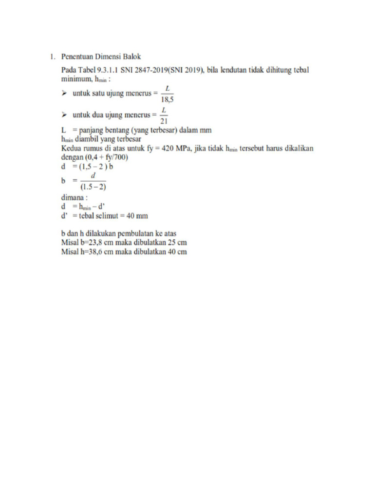 Preliminary Untuk Balok | PDF