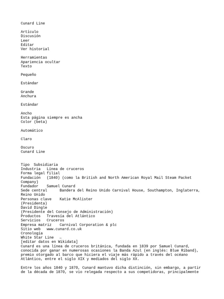 Cunard Line | PDF | Linea Cunard | Transatlánticos
