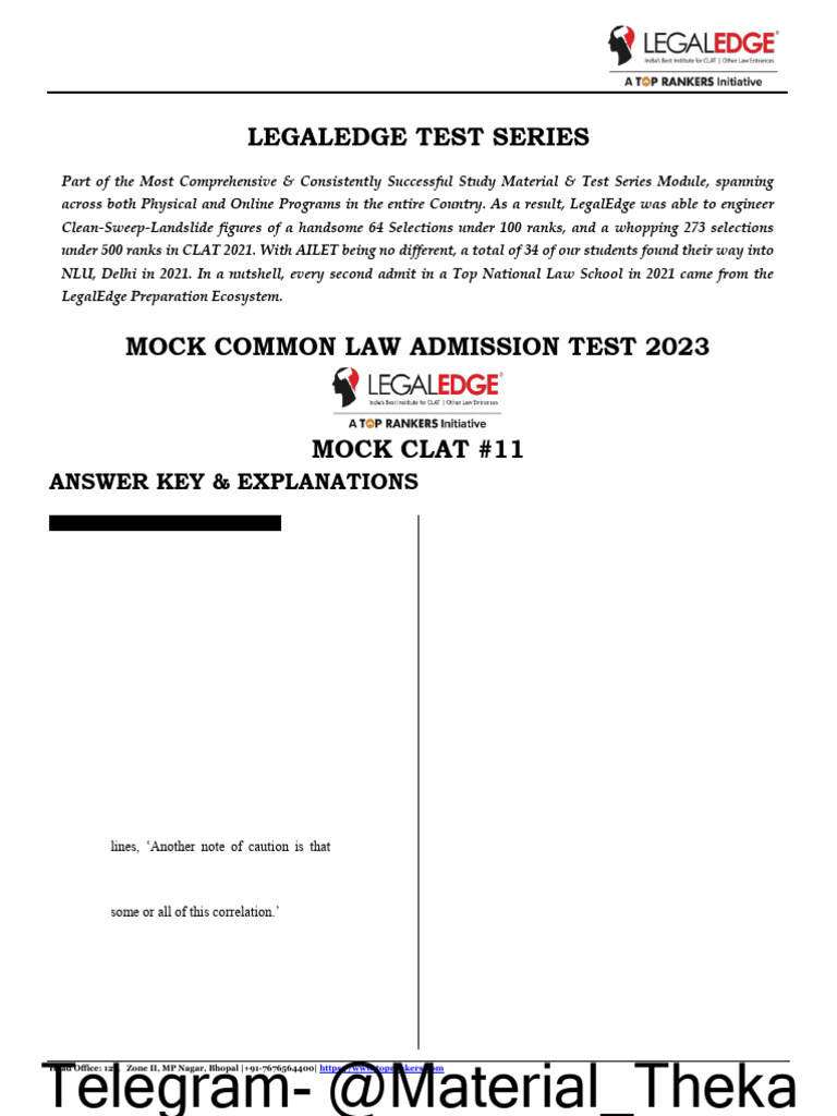 LE-Mock CLAT 11 Explanations-2023 | PDF | Moon | Devaluation