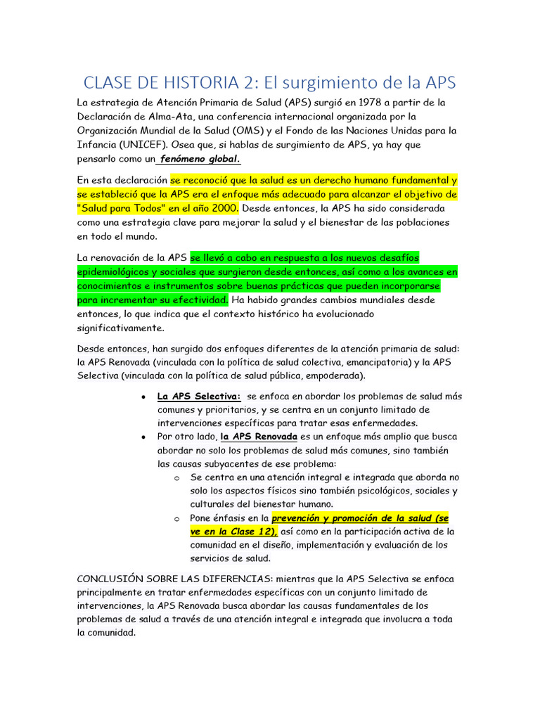Resumen Historia Aps | PDF | Cuidado de la salud | Sustentabilidad