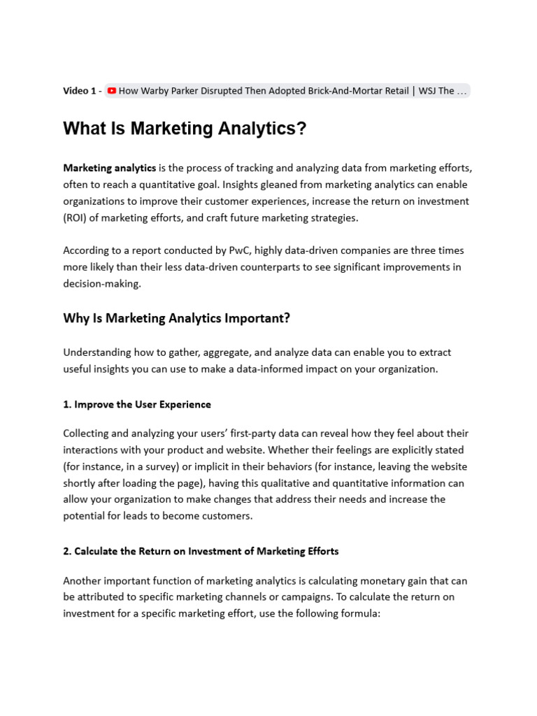 Marketing Analytics | PDF | Machine Learning | Analytics