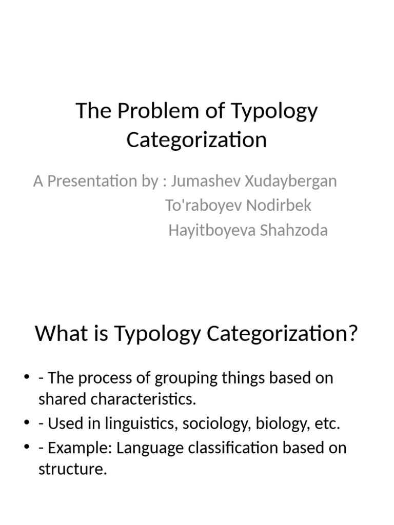 Typology Categorization | PDF | Linguistic Typology | Linguistics