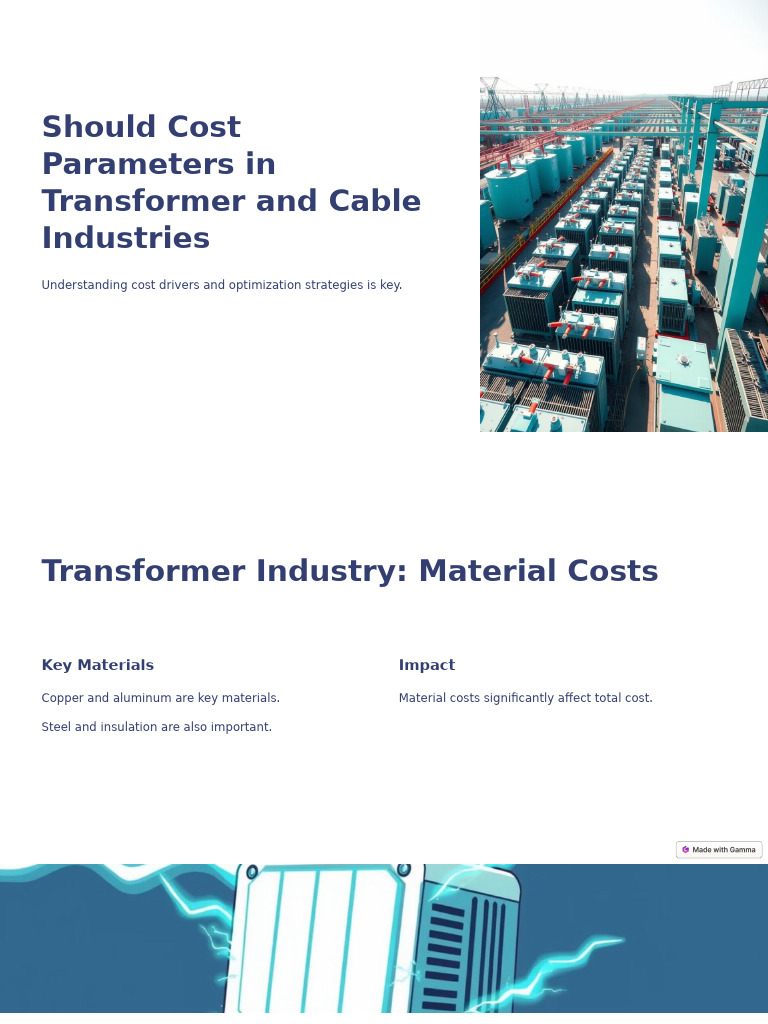 Should Cost Parameters in Transformer and Cable Industries | PDF