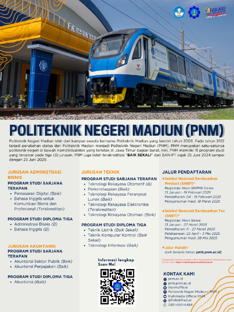 Poster PMB Politeknik Negeri Madiun 2025 | PDF