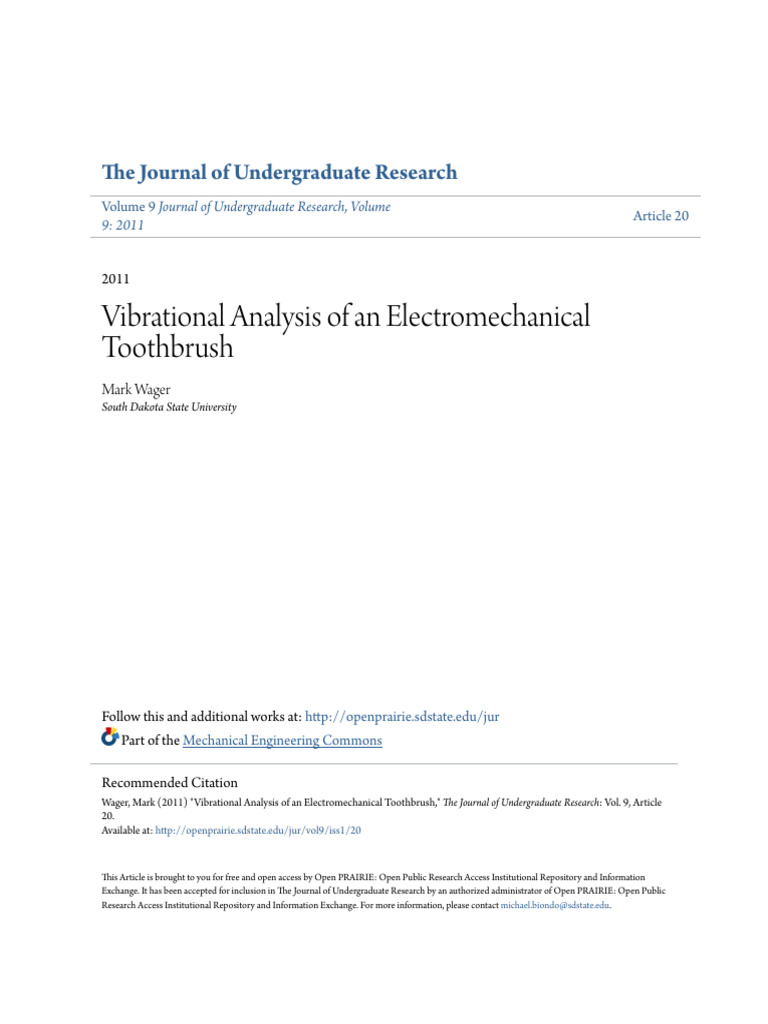 Vibrational Analysis of Toothbrush Design | PDF | Deformation ...