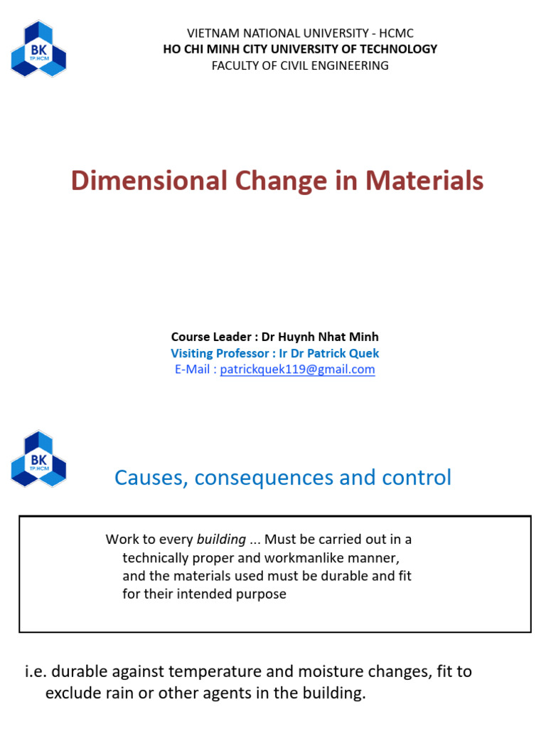 Dimensional Changes in Building Materials | PDF | Deformation ...