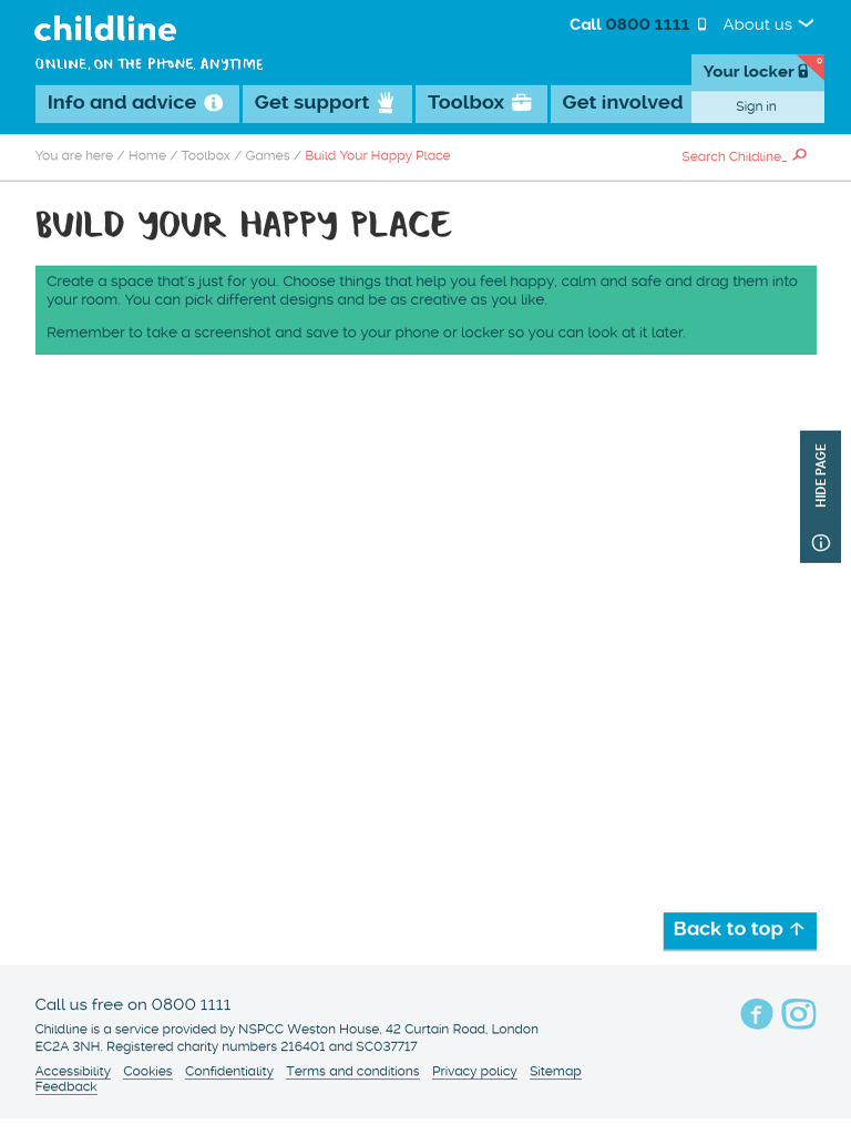 Build Your Happy Place Childline | PDF