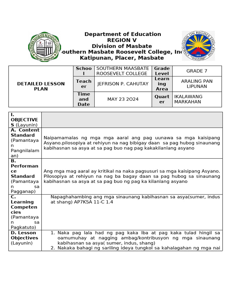 Blank DLP .Doc 1 | PDF