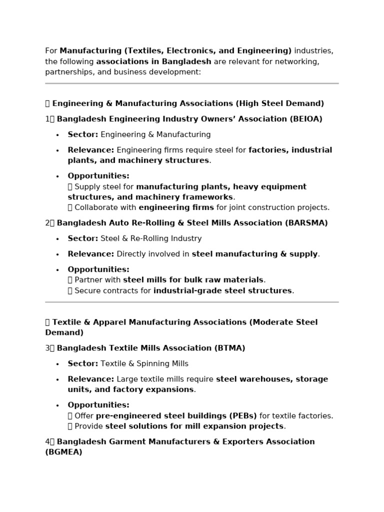 Manufacturing (Textiles, Electronics, and Engineering) | PDF | Factory ...