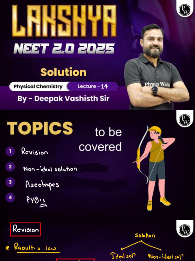Solution 14 - Classnotes - Lakshya NEET 2.0 2025 | PDF