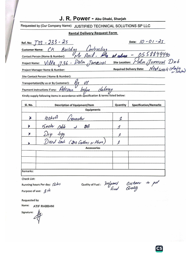 CK Building Request Form | PDF