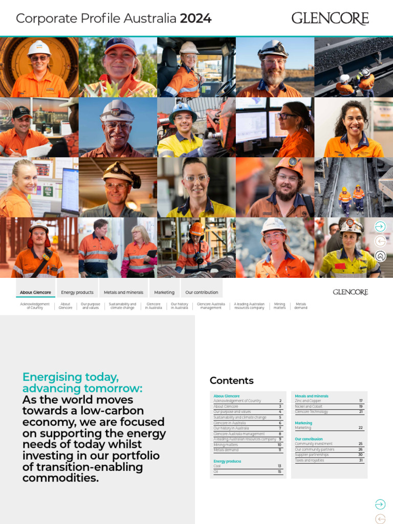 Glencore Corporate Profile Australia 2024 | PDF | Glencore | Mining