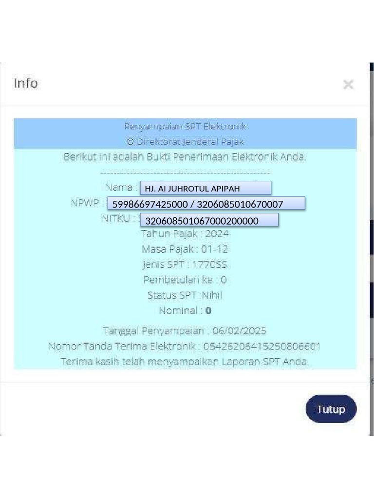 SPT Pajak Dedeng Ok | PDF