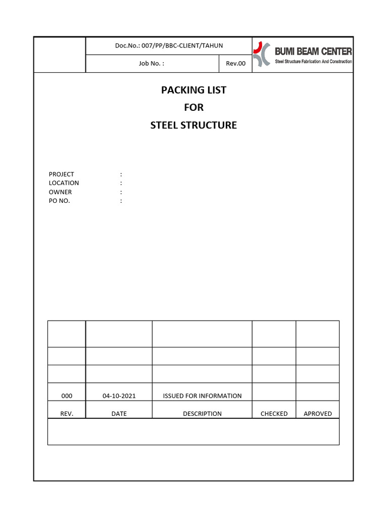 007 Procedure Packing List Fix | PDF | Cargo