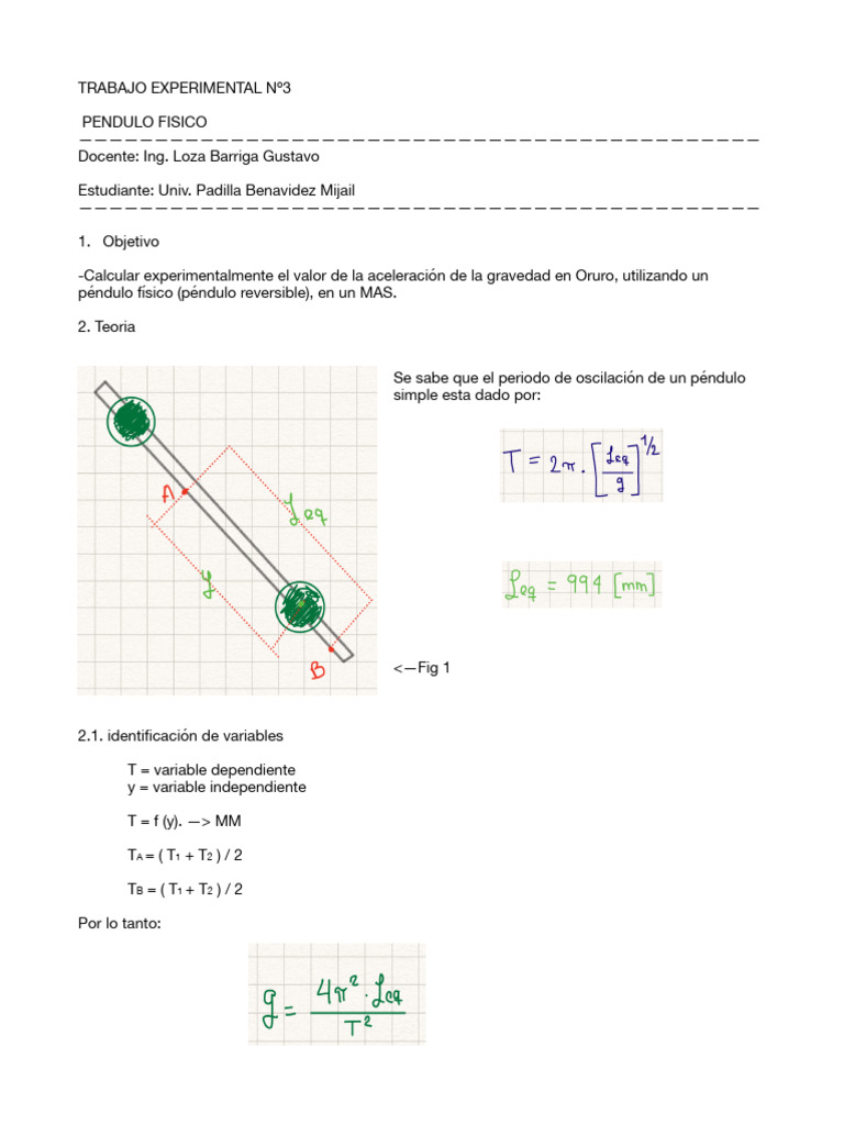 LAB 3 Pendulo Fisico | PDF | Cinemática | Mecánica
