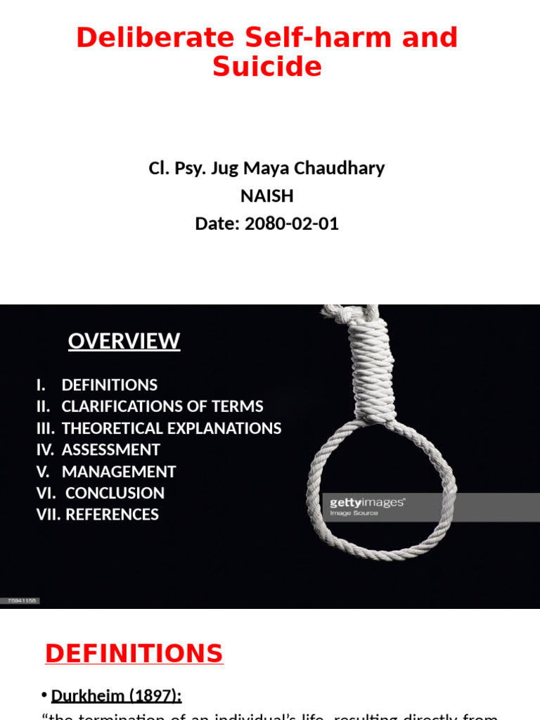 Deliberate Self harm and Suicide | PDF | Psychiatry | Dialectical ...