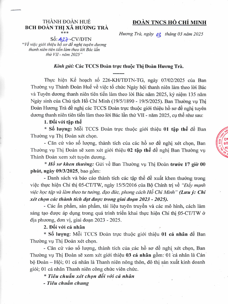 CV 427 ĐTN | PDF