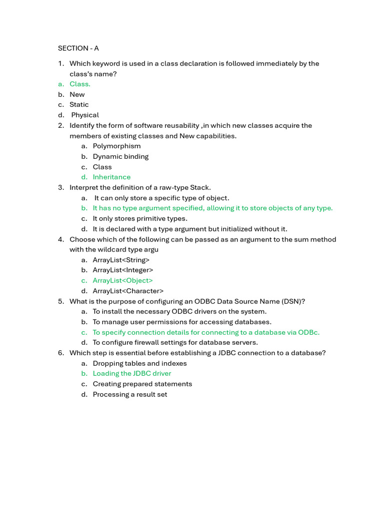 AJP Model 1marks 2024 | PDF