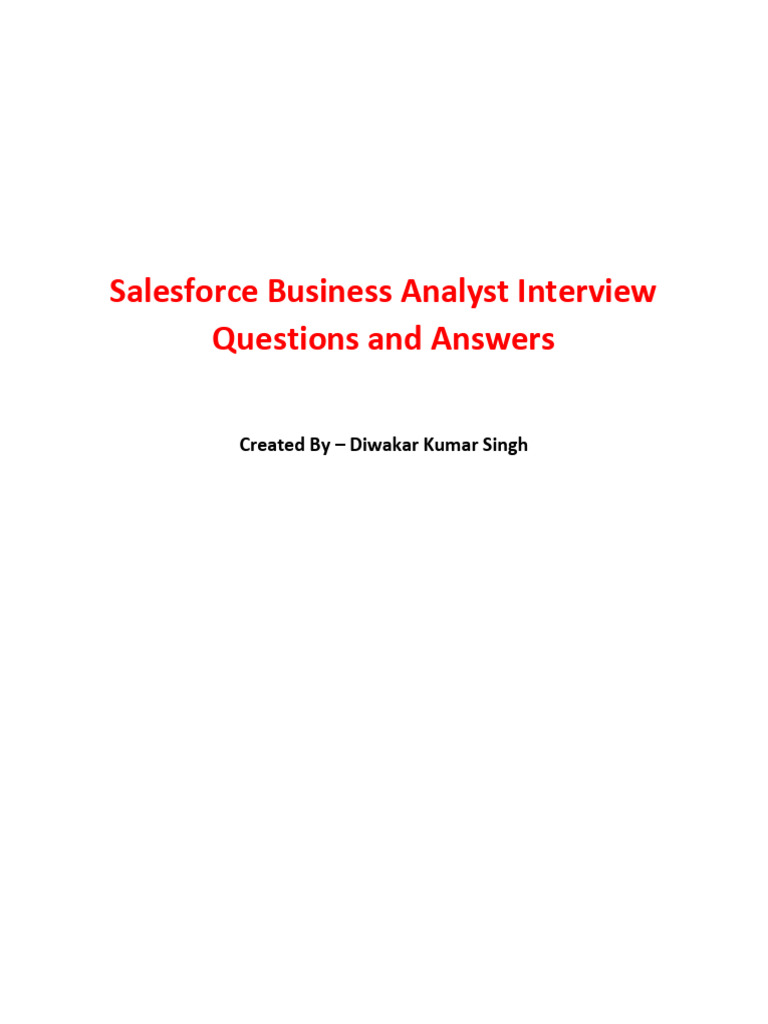 Salesforce BA Interview Questions and Answers | PDF | Cloud Computing | Data Quality