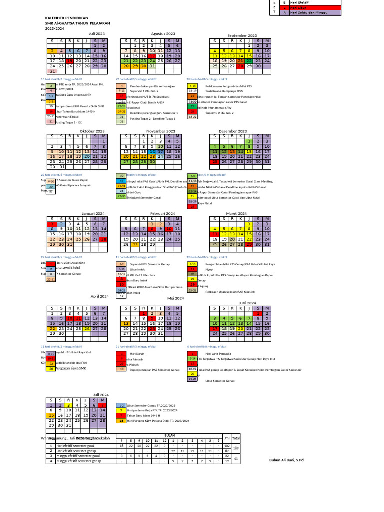 Kalender Pendidikan SMK 2023 2024 | PDF