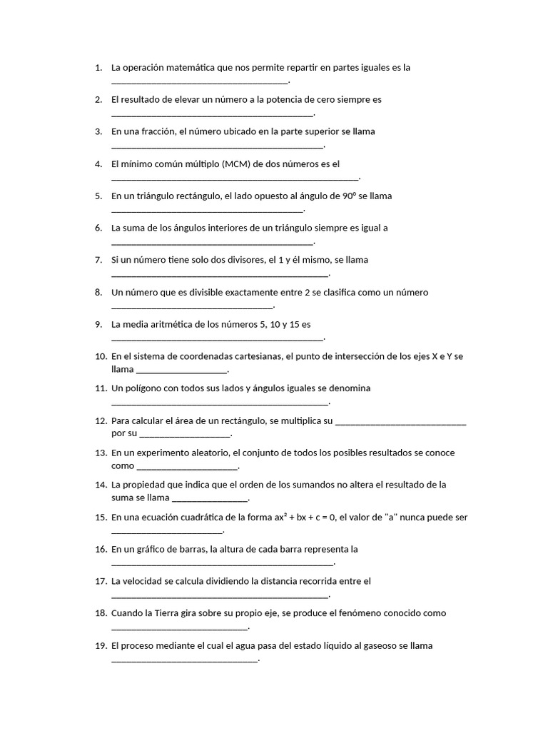 La Operación Matemática Que Nos Permite Repartir en Partes Iguales Es ...