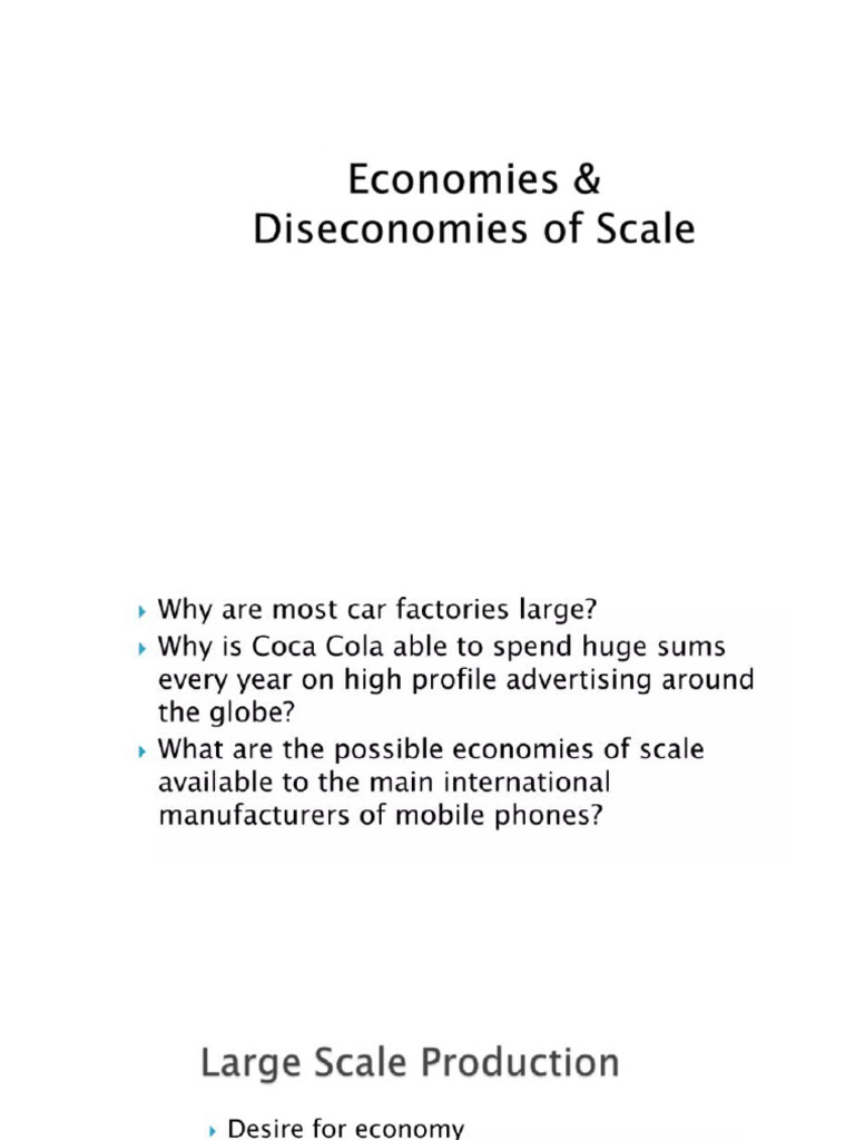 Economies and Diseconomies of Scale | PDF