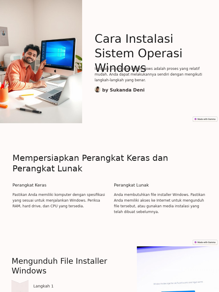 Cara Instalasi Sistem Operasi Windows | PDF