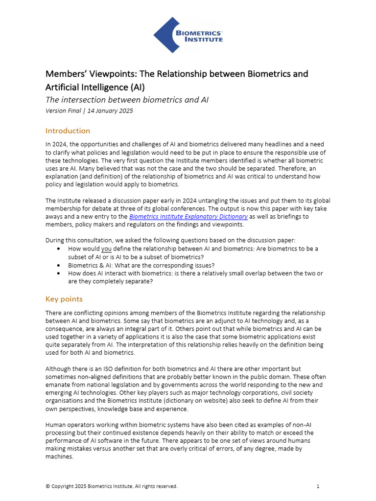 2025-Relationship-Between-Biometrics-and-AI-Summary-and-viewpoints-1 | PDF | Artificial ...