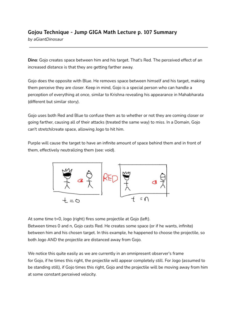Gojou Technique - Jump GIGA Math Lecture Summary by Dino | PDF
