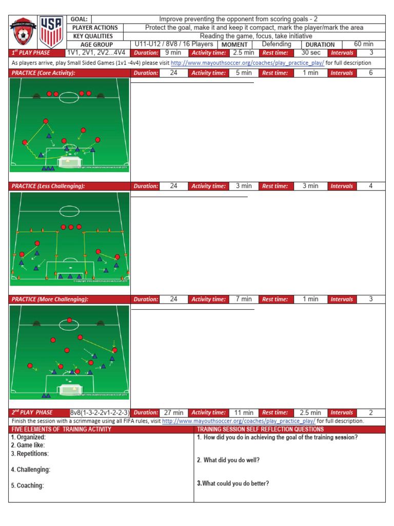 12-U14 Prevent Goals - 2 Flat | PDF | Forward (Association Football) | Football Codes