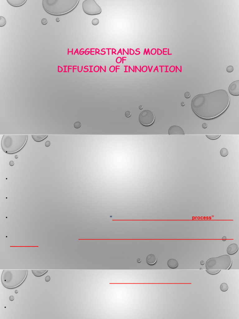 Haggerstands Model of Diffusion of Innovation | PDF