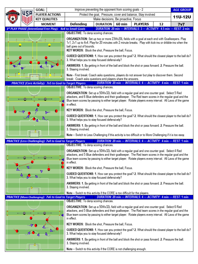 12-U12 Prev Opp From Scoring Goals 2 - Fall 2018 | PDF | Sports Rules ...