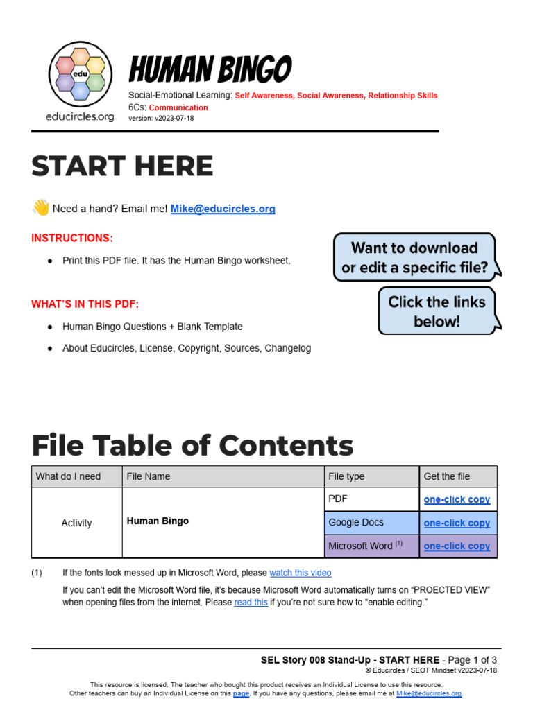 Human Bingo: Start Here | PDF | Creative Commons License | Fair Use