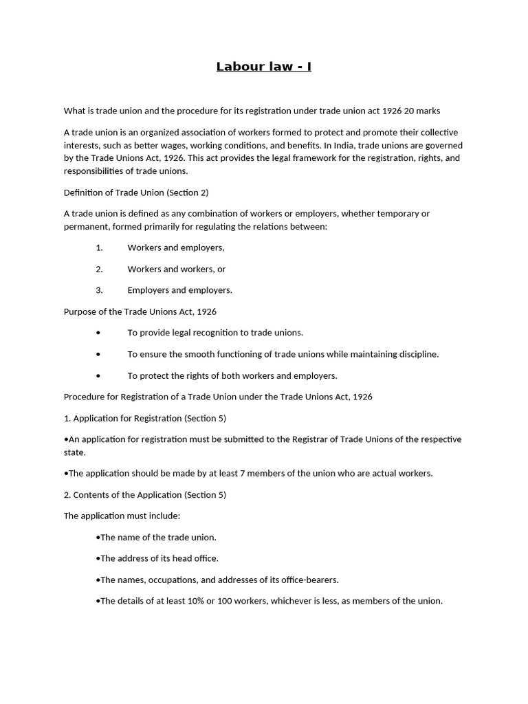 Labour Law | PDF | Trade Union | Strike Action