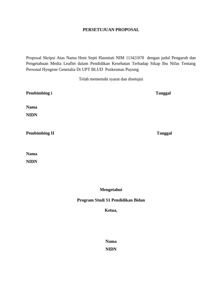Persetujuan Proposal | PDF